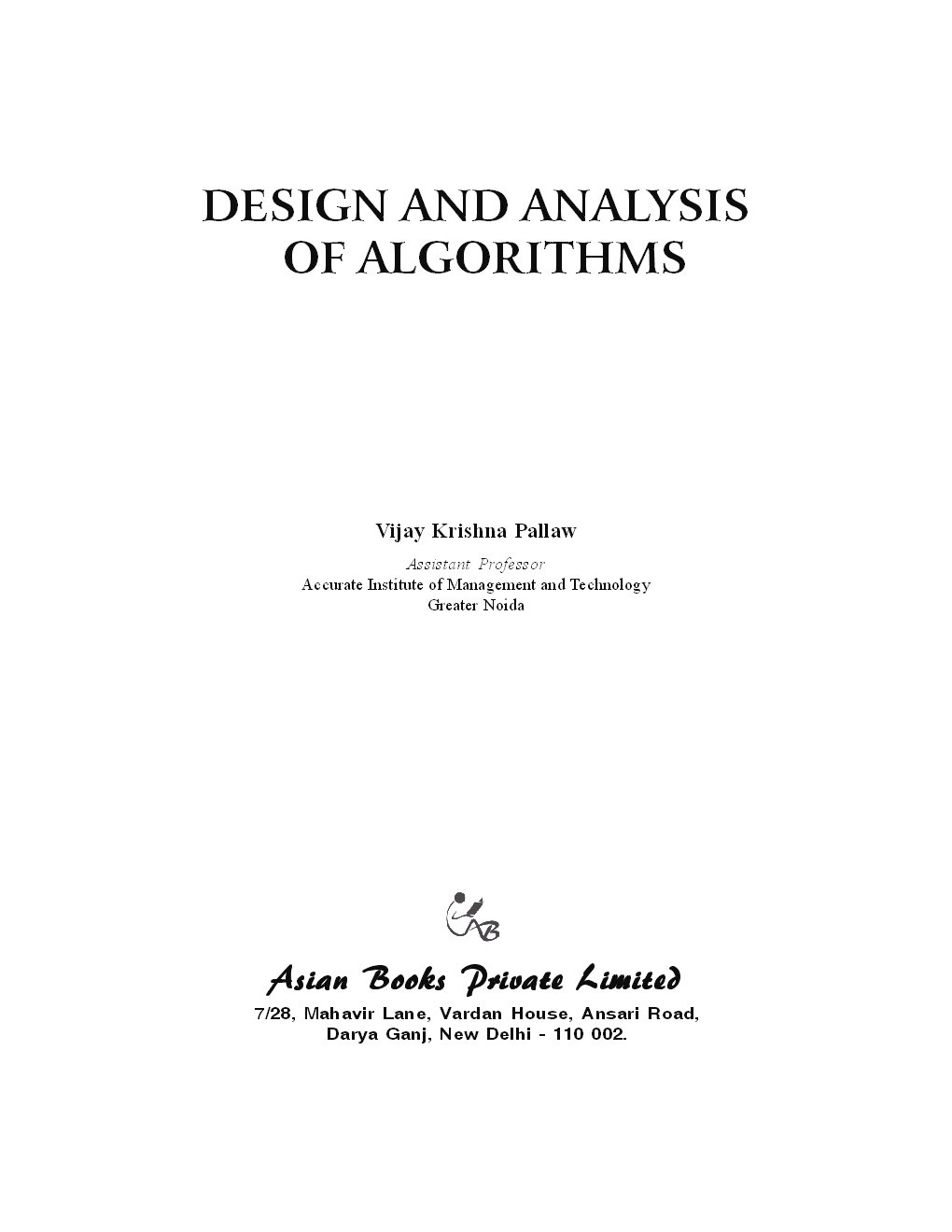 Download Design And Analysis Of Algorithms Ebook Pdf Online By V K Pallaw 2022