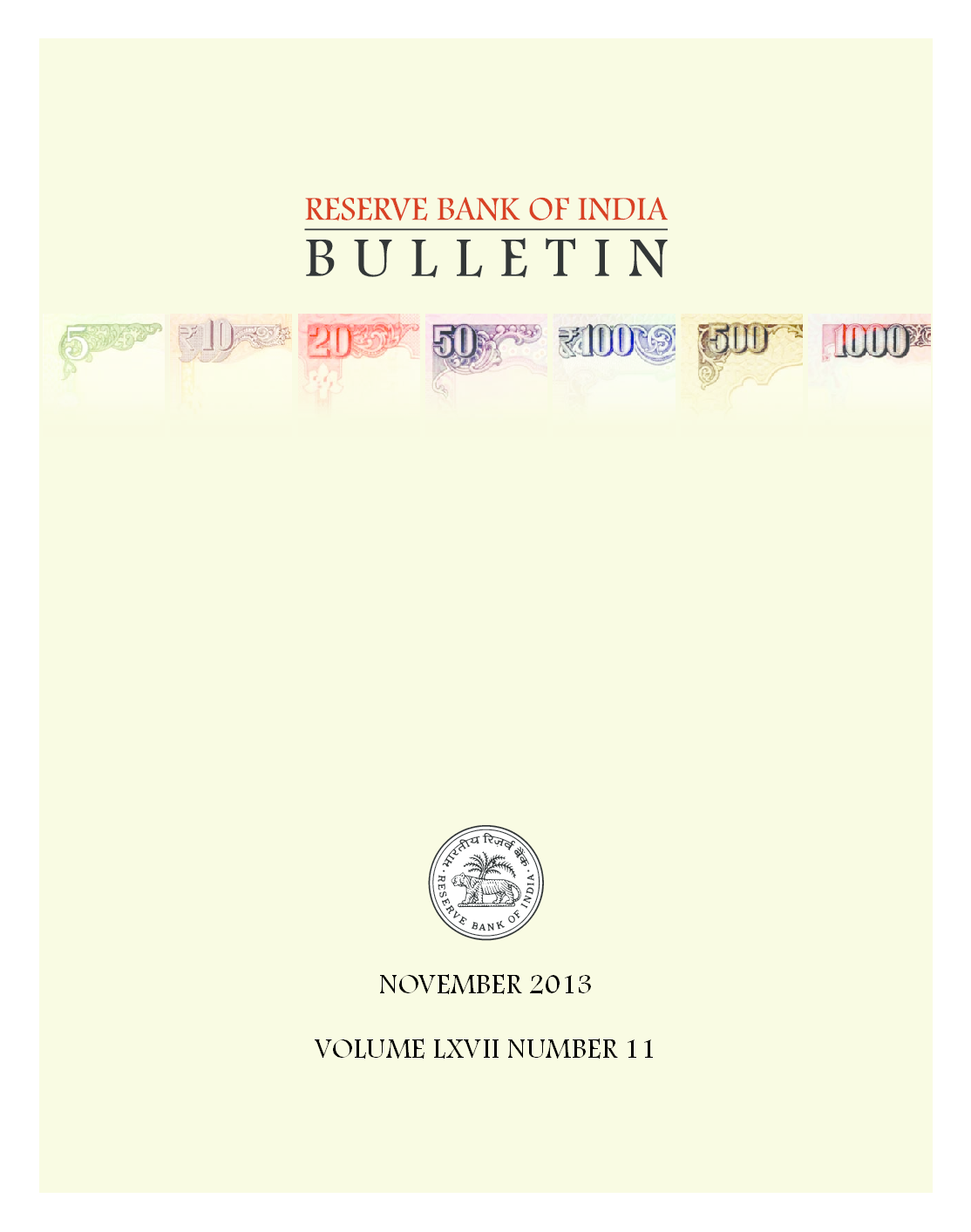 Download Reserve Bank of India Bulletin Nov 2013 by RBI PDF Online