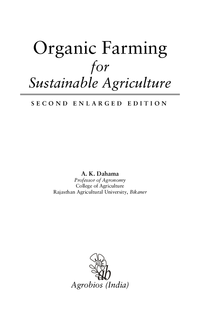 Download Organic Farming for Sustainable Agriculture PDF Online 2020