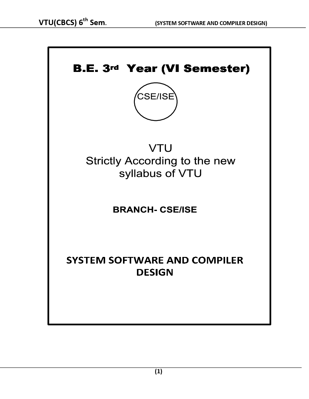Download VTU BE 6th Sem CSE System Software & Compiler Design PDF Online 2020