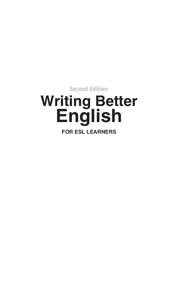 Download Free Writing Better English For ESL Learners PDF Online