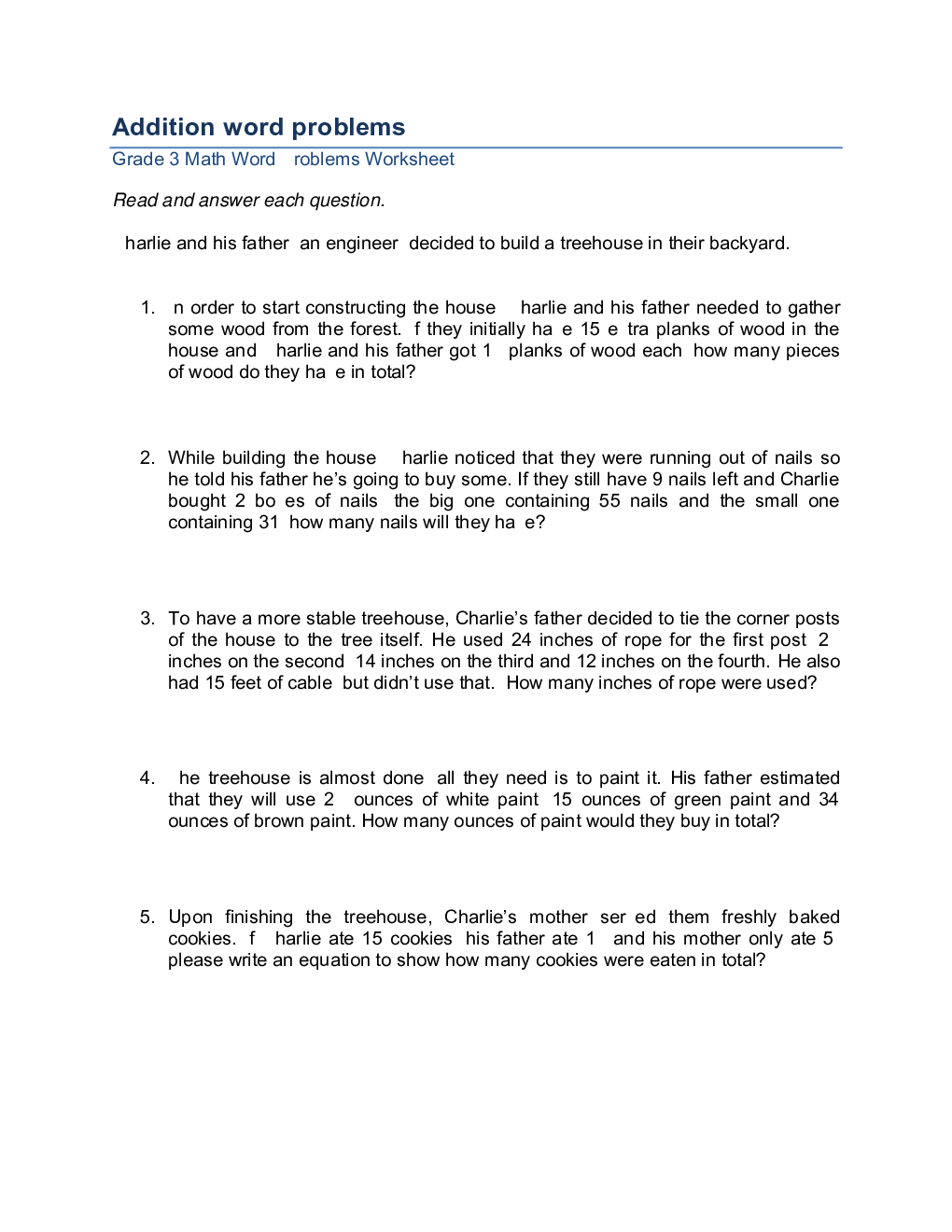 Download Mathematics Worksheet For Class 3 PDF Online 2021