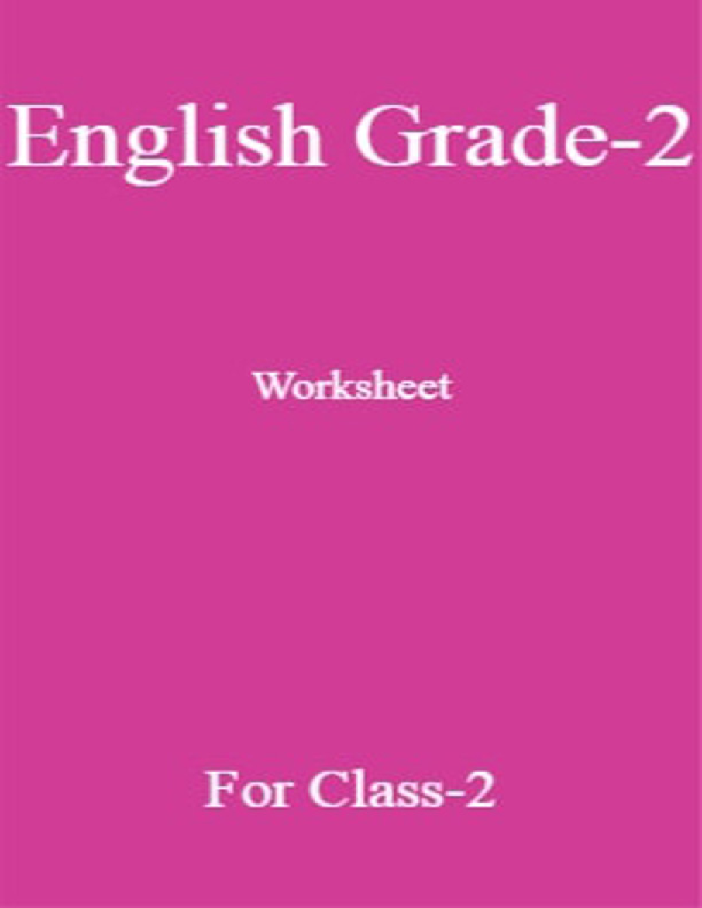 Download English Grade 2 Worksheet For Class 2 PDF Online 2021