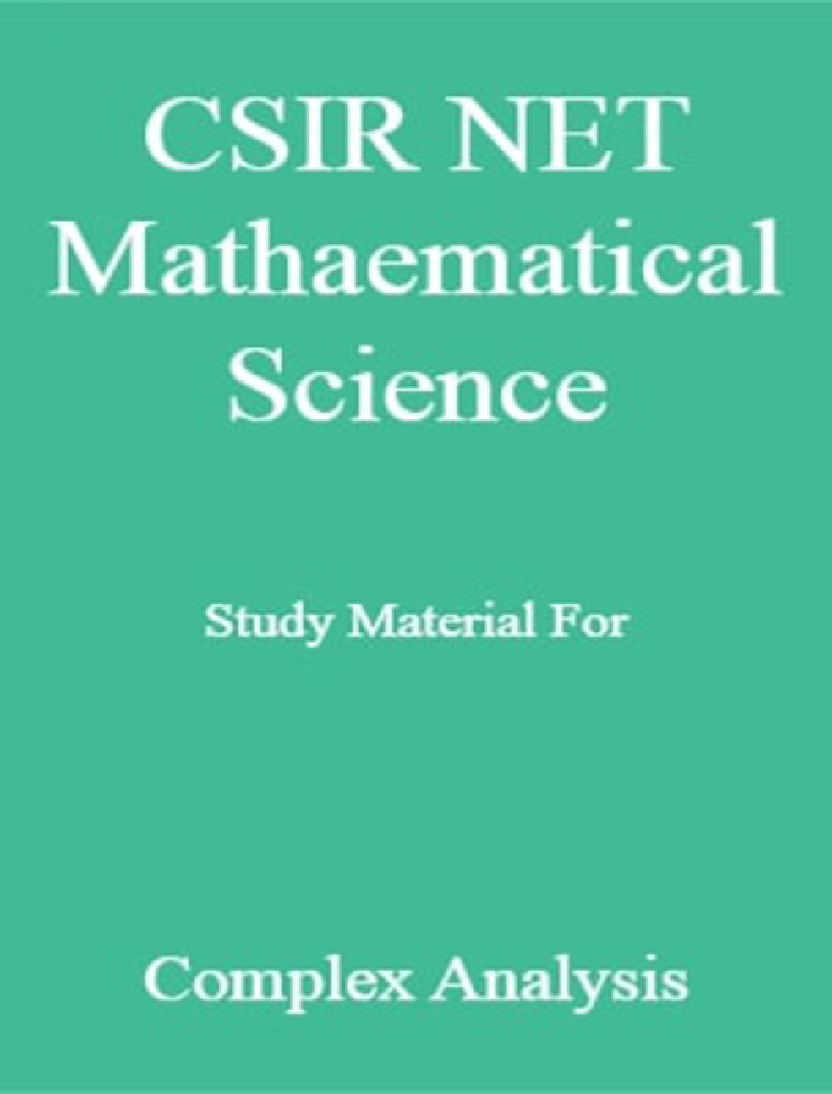 Download CSIR NET Mathematical Science Study Material For Complex Analysis PDF Online