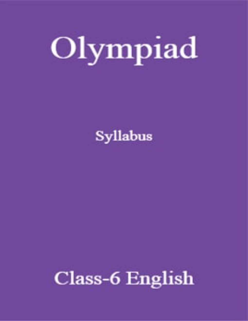 Download Free Olympiad Syllabus For Class 6 English PDF Online