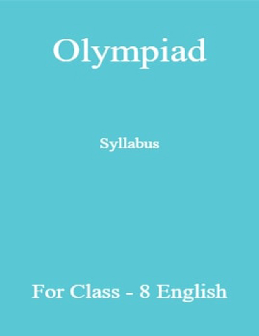 Download Free Olympiad Syllabus For Class 8 English PDF Online