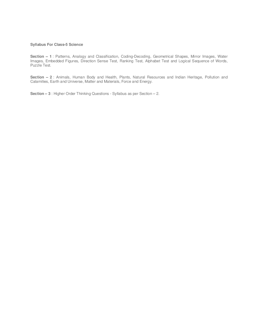 Download Free Olympiad Science Class 5 Syllabus PDF Online 2021 Download Free Olympiad Science Class 5 Syllabus PDF Online 2021