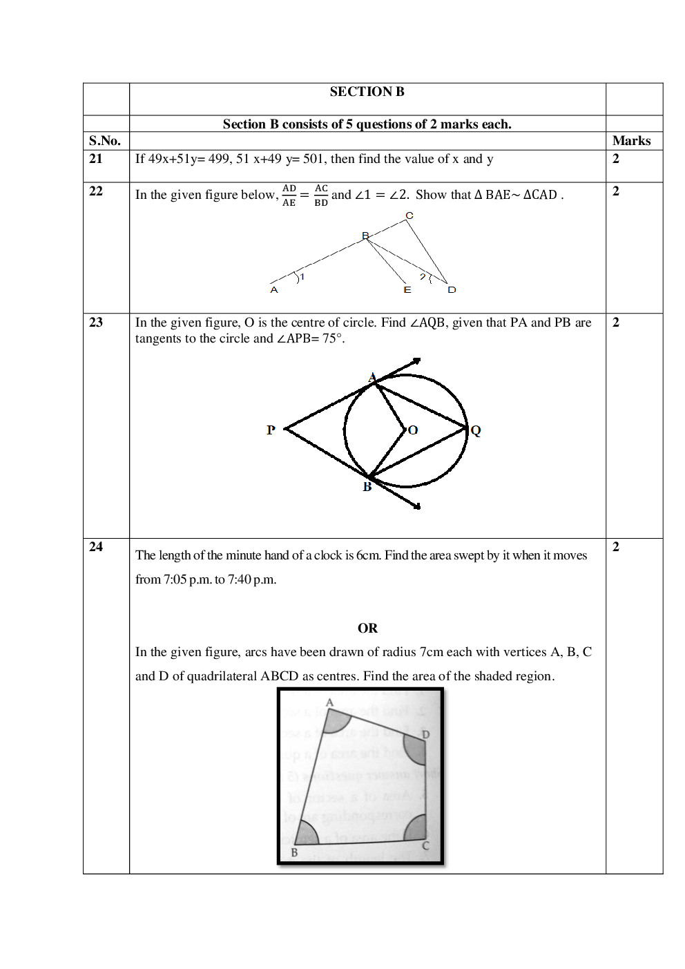 Free Download CBSE Class 10 Maths Standard Sample Question Paper 2023