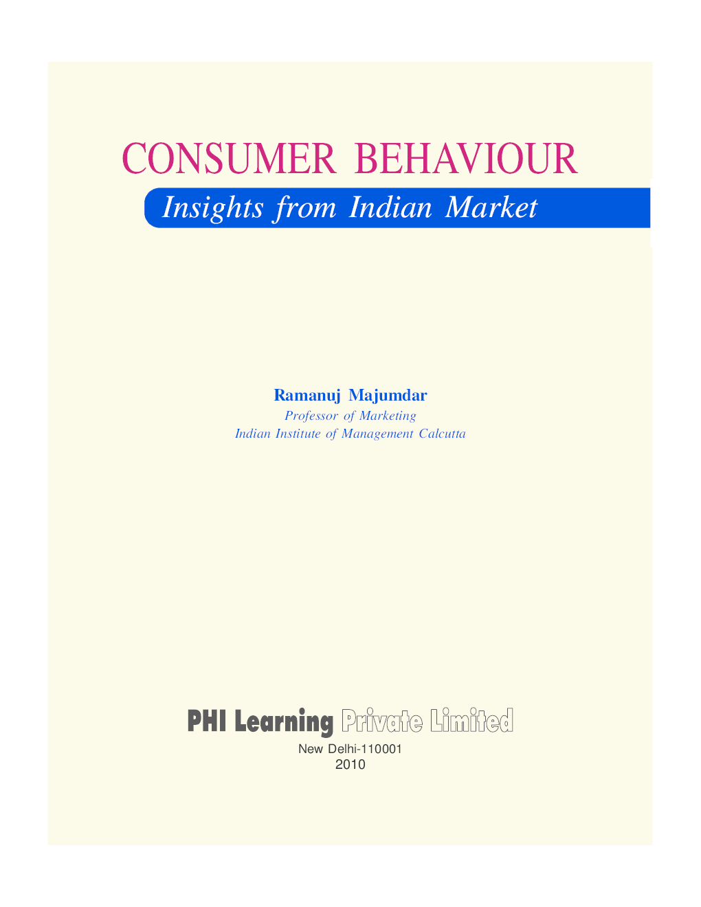 Download Consumer Behaviour : Insights From Indian Market PDF Online 2022