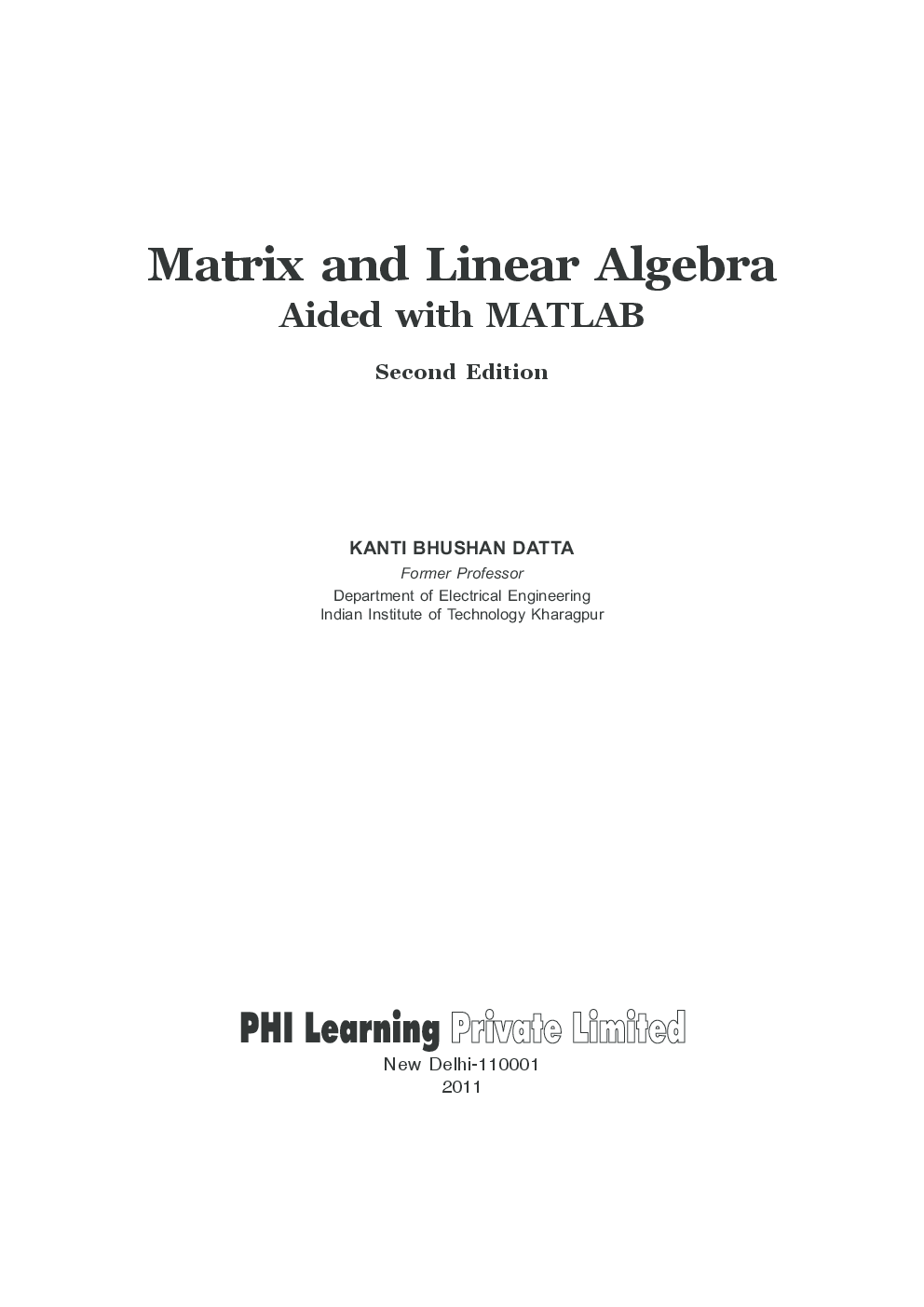 Download Matrix And Linear Algebra : Aided Matlab PDF Online 2022 by ...