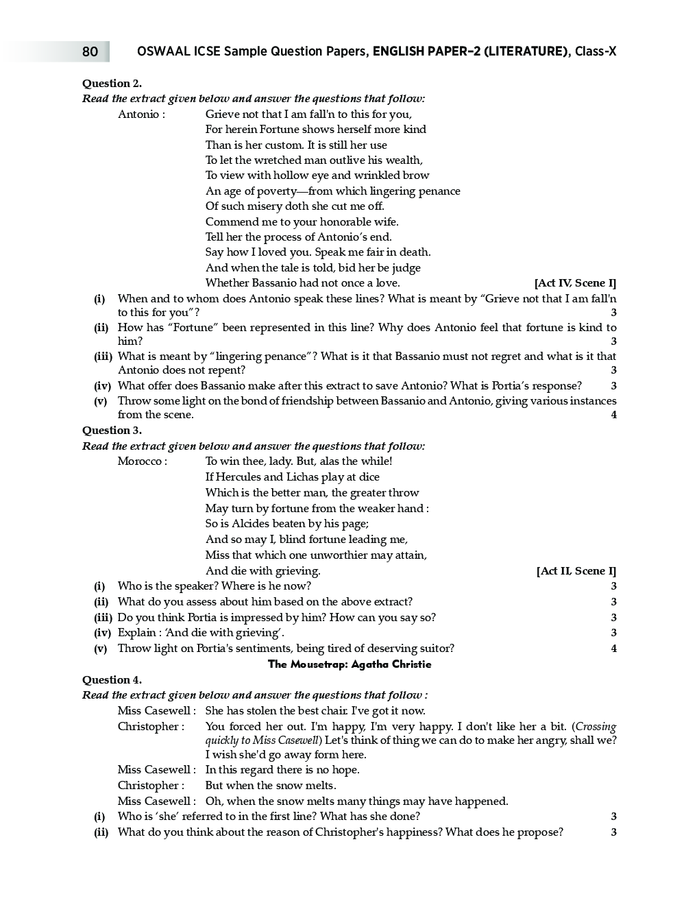 Download Oswaal ICSE Sample Question Papers 4 For CLass X English Paper