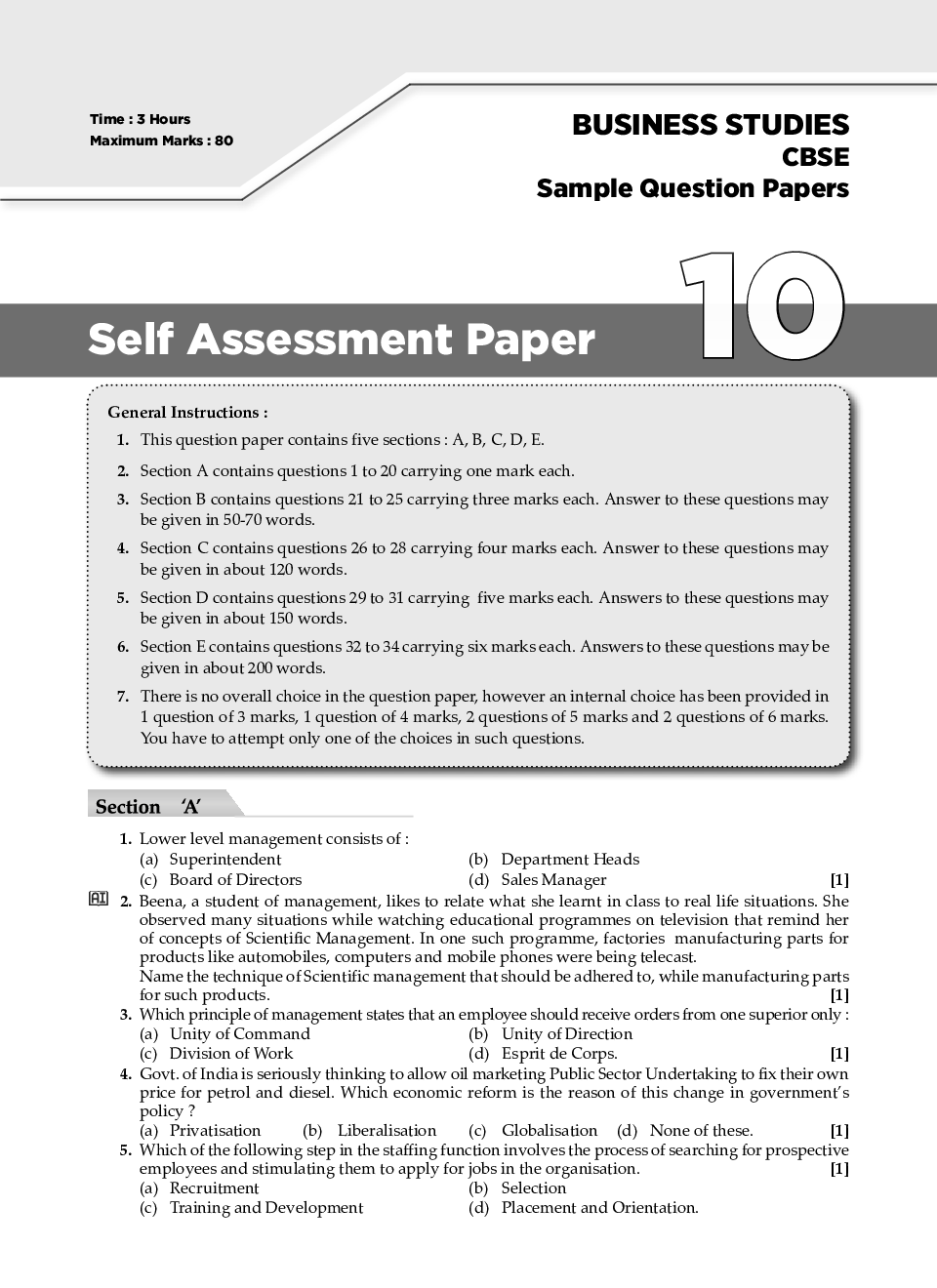 Download Oswaal CBSE Sample Question Paper 10 For Class XII Business Download Oswaal CBSE Sample Question Paper 10 For Class XII Business