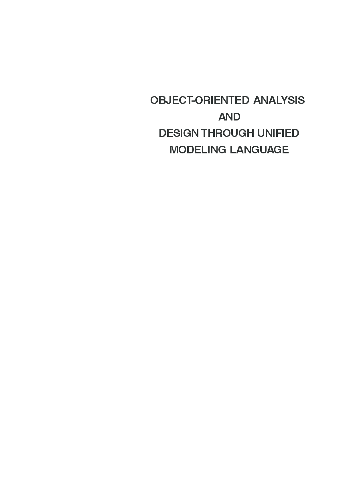 Download Object Oriented Analysis And Design Through Unified Modeling