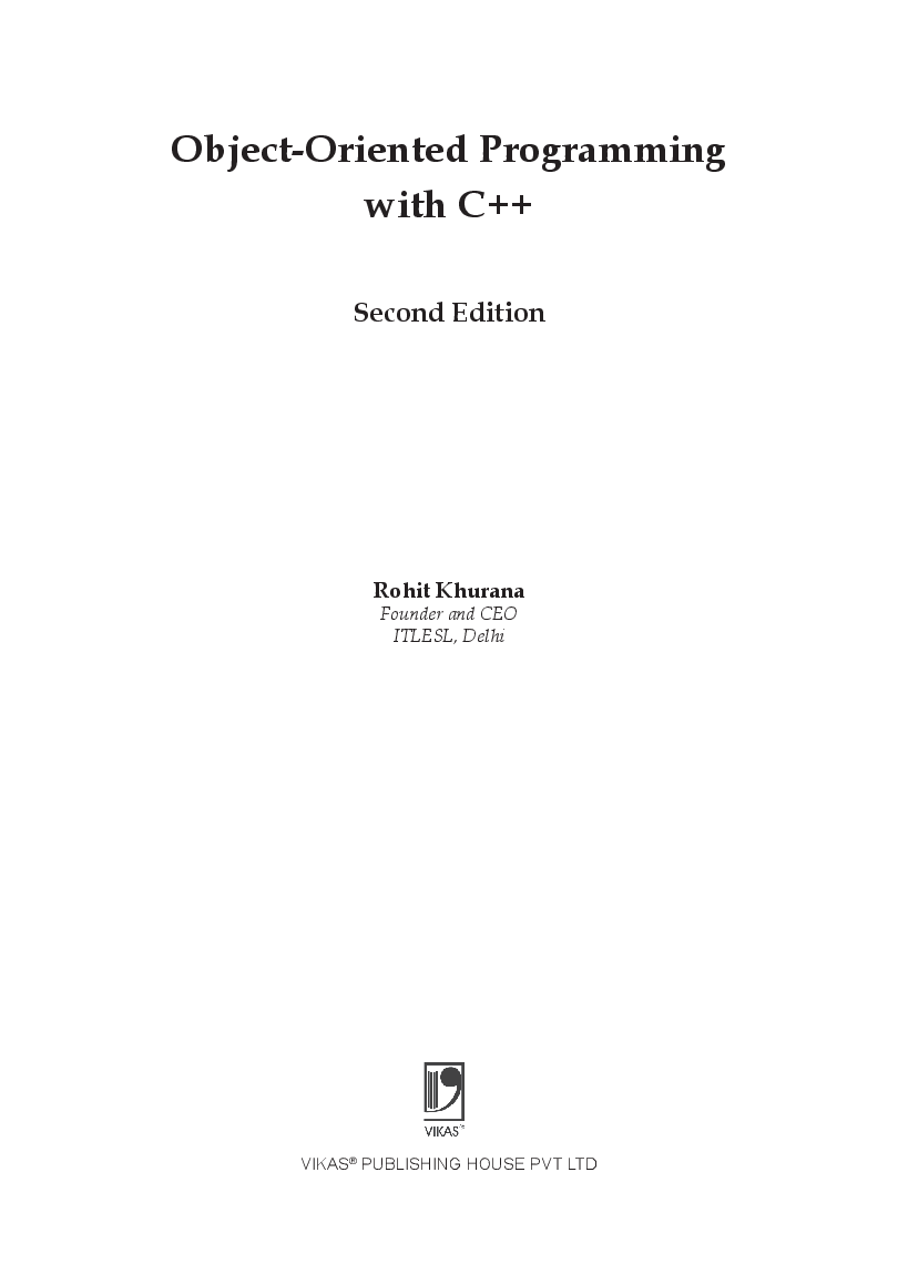 Download Object Oriented Programming with C++ PDF Online 2022