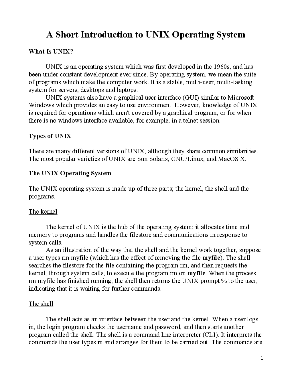 Download VTU A Short Introduction To UNIX Operating System PDF Online-2020