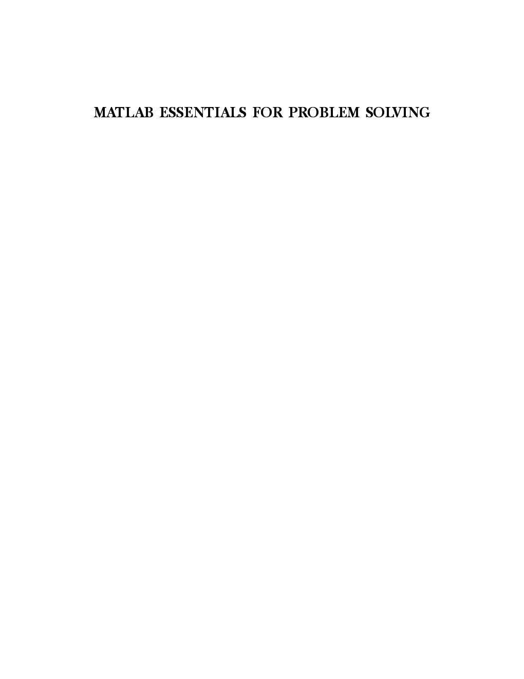 Download Matlab Essentials For Problem Solving PDF Online 2020