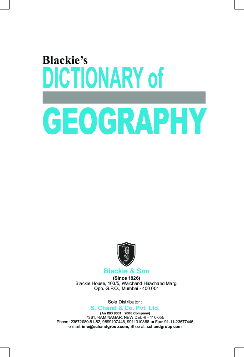 Download Blackie’s Dictionary Of Geography by Blackie PDF Online