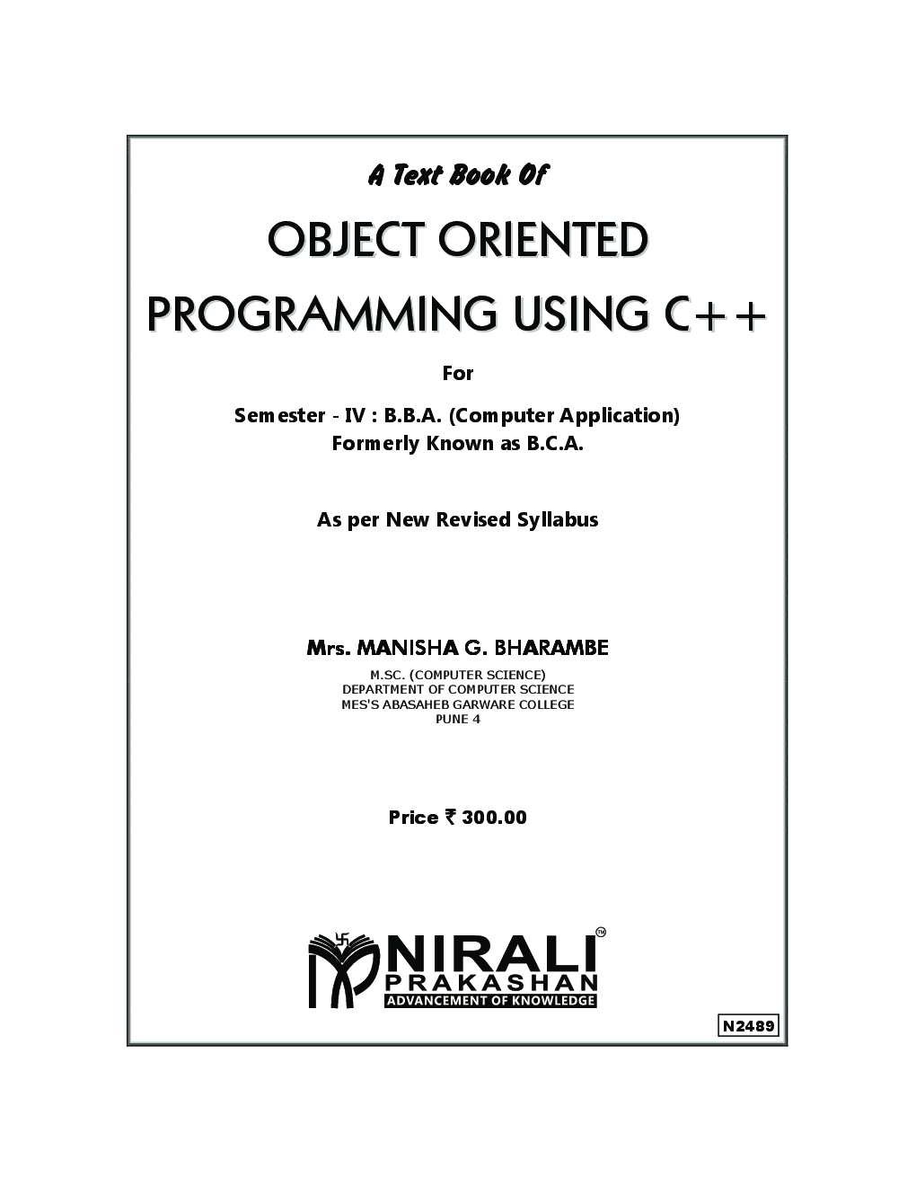 Download Object Oriented Programming Using C Ebook