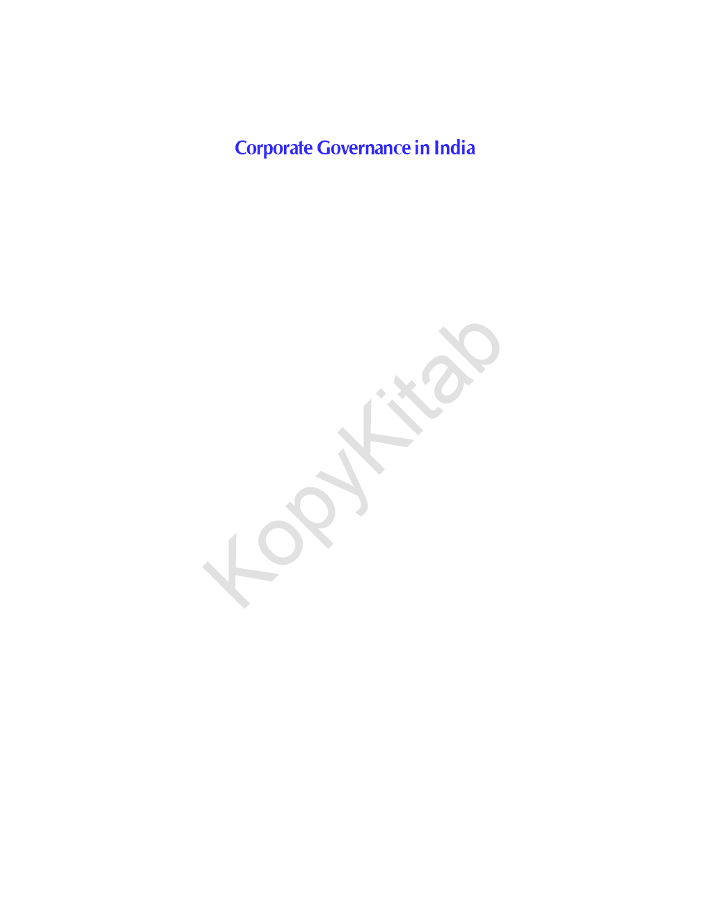 Download Corporate Governance In India: An Evaluation PDF Online 2020