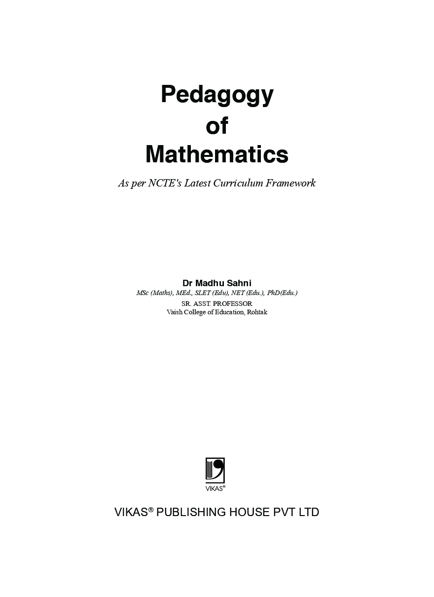 Download Pedagogy of Mathematics Book PDF Online