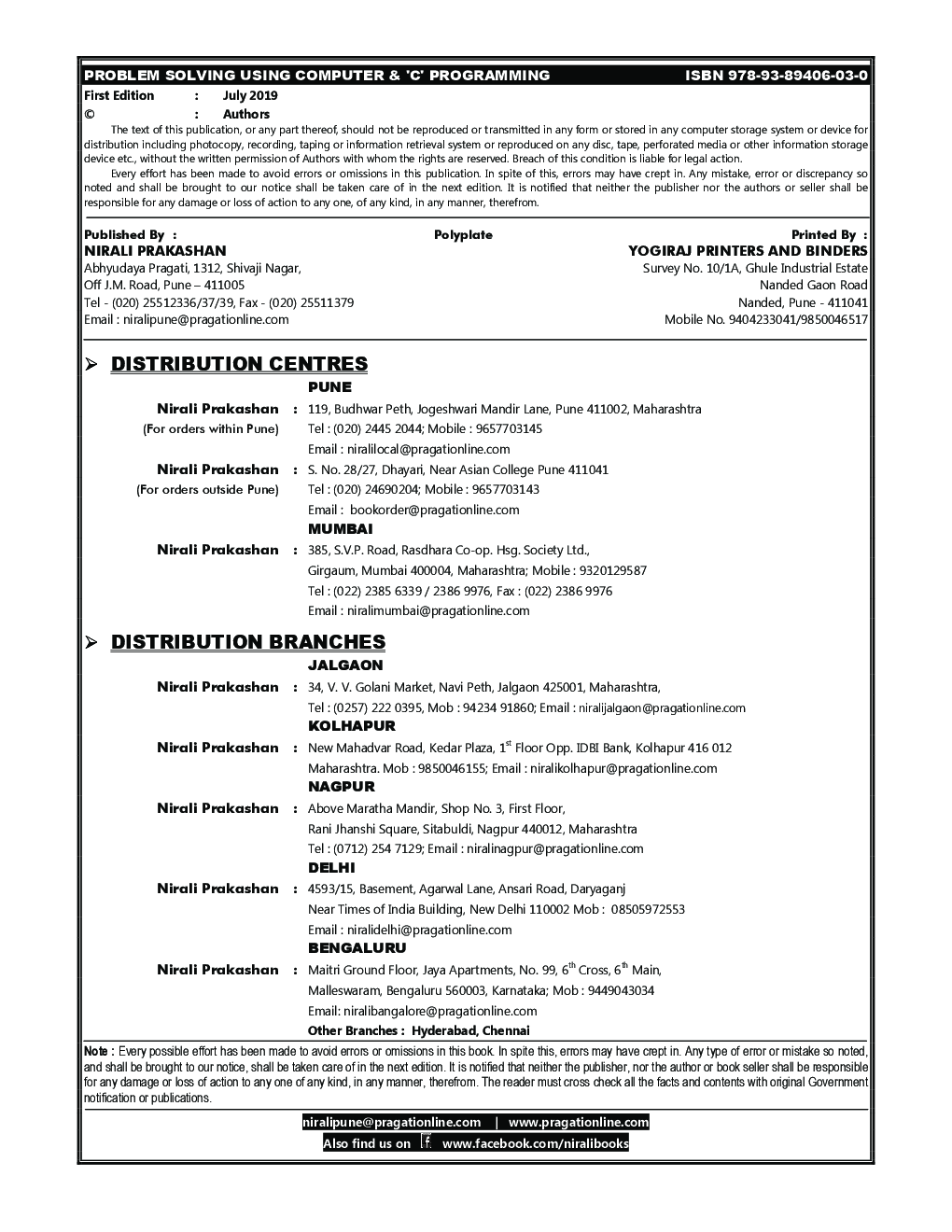 Download Problem Solving Using Computer And C Programming Pdf Online