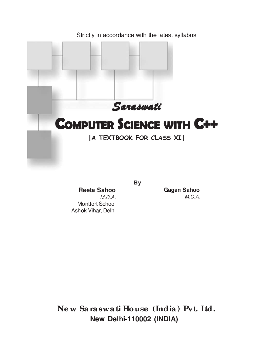 Download Class 11 Computer Science with C++ PDF Online by by Reeta ...