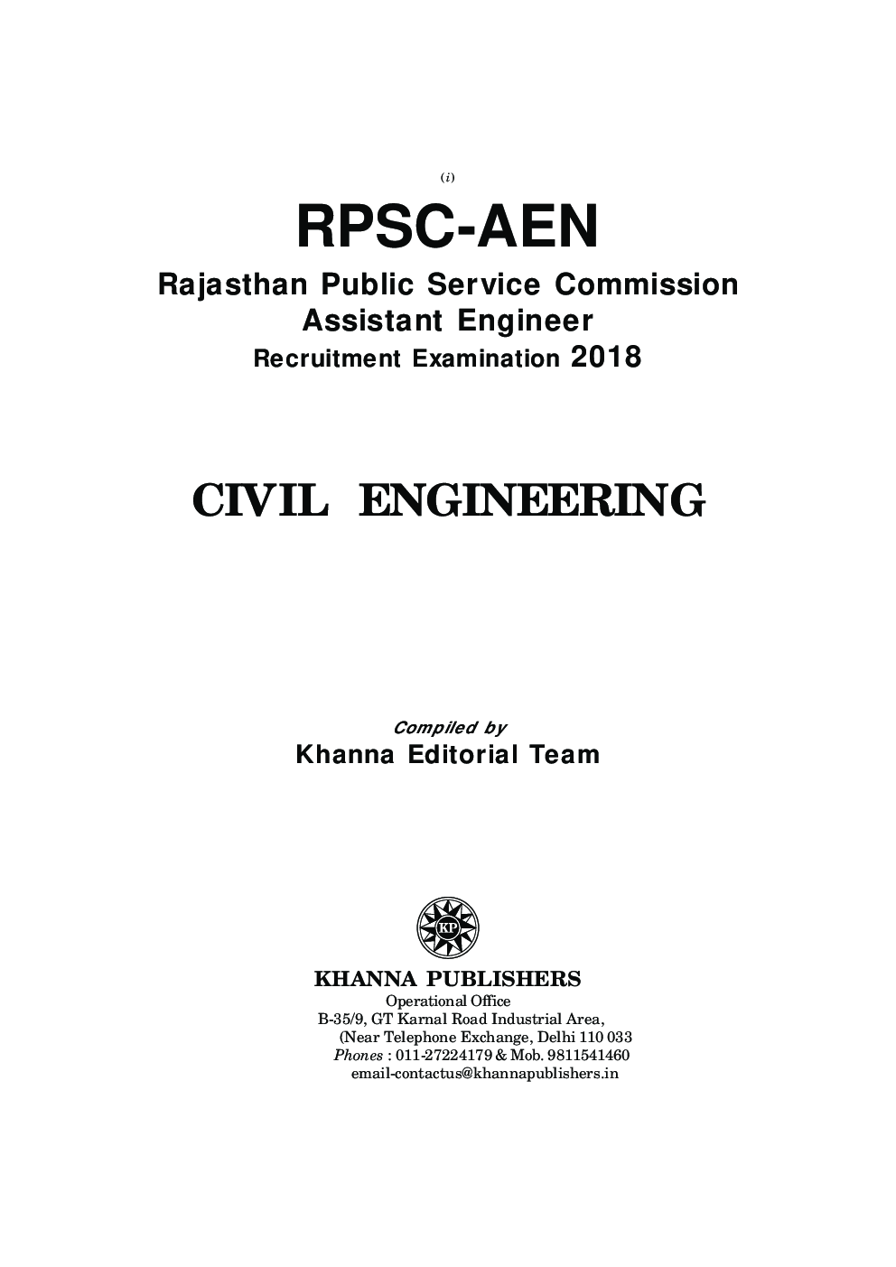 Download RPSC-AEN Assistant Engineer Civil Engineering PDF Online 2021