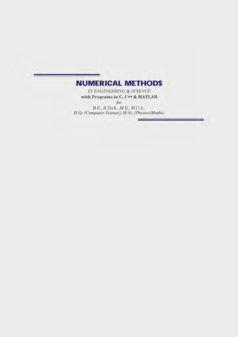 Download Numerical Methods In Engineering And Science With Programs In C C And Matlab Book Pdf