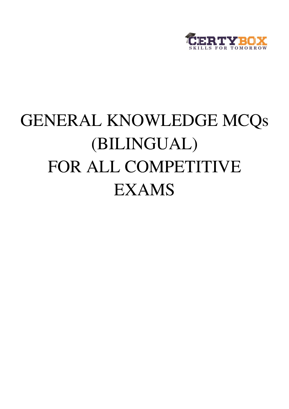 Download General Knowledge MCQs (Bilingual) For All Competitive Exams PDF Online 2020