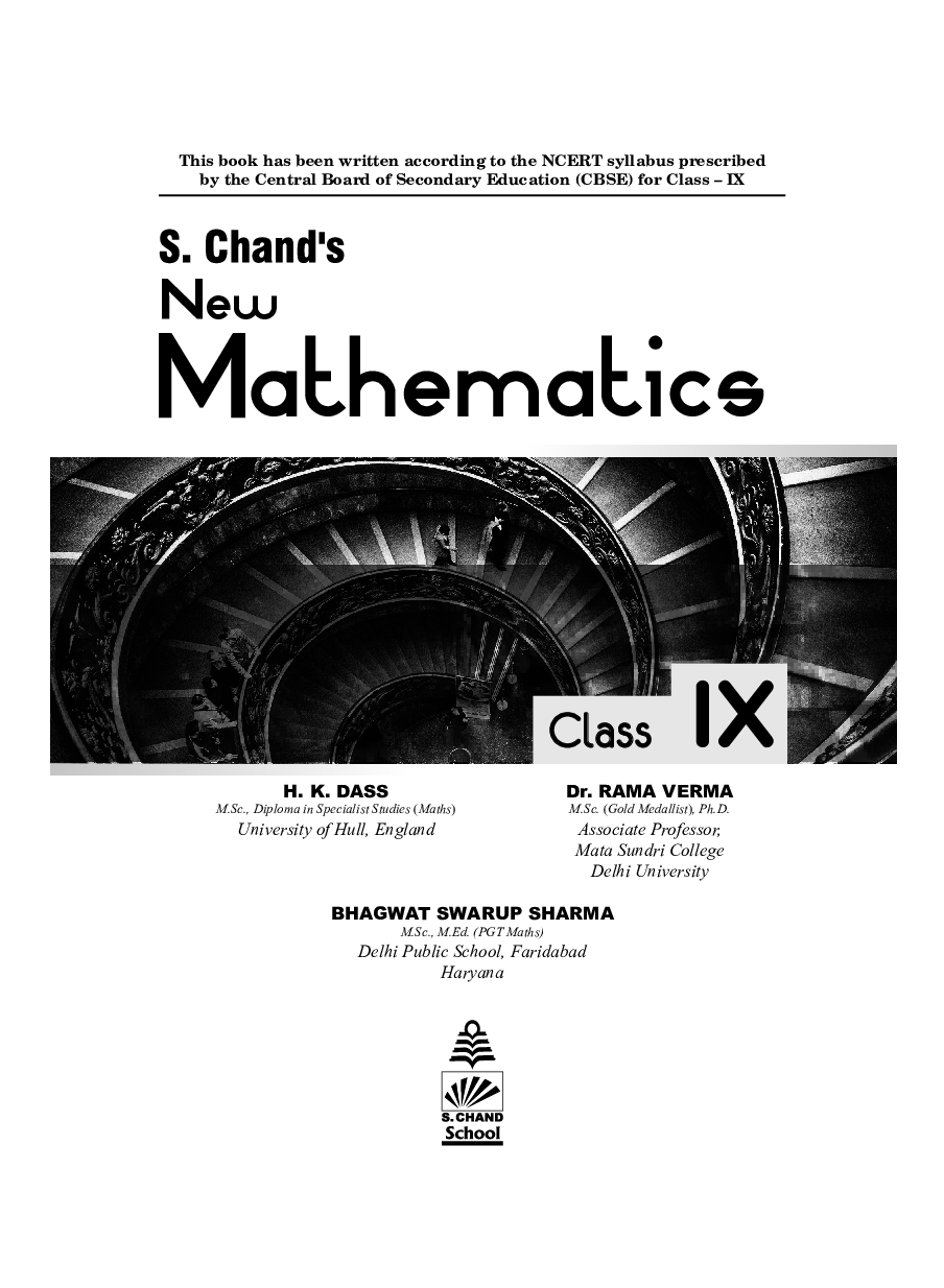 Download S Chand s Class 9 New Mathematics PDF Online 2020 By Dass Download S Chand s Class 9 New Mathematics PDF Online 2020 By Dass