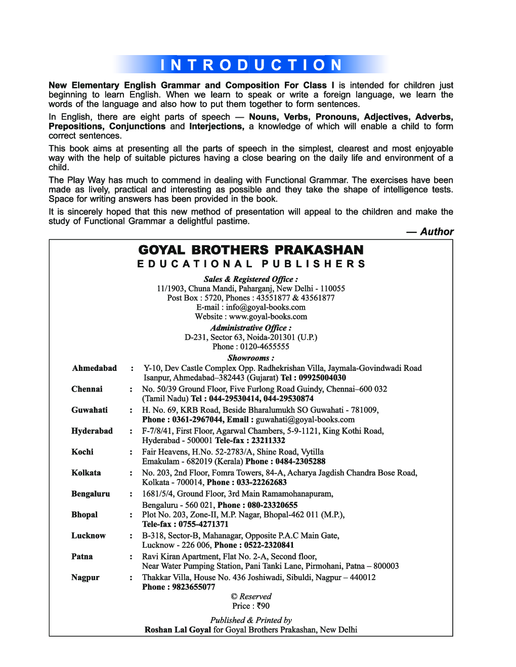 Download New Elementary English Grammar And Composition For Class 1 PDF 