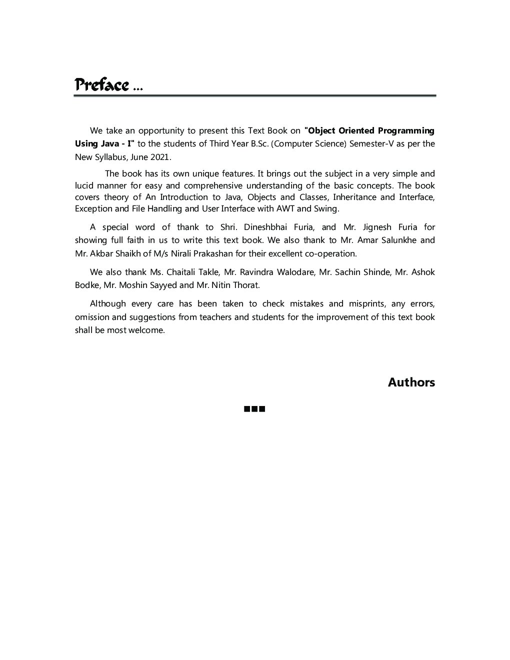 Download Object Oriented Programming Using Java 1 Third Year Tybsc Computer Science Semester 5